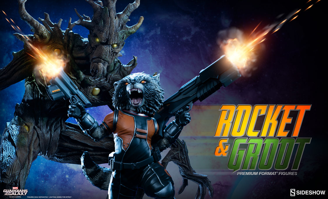 Rocket and Groot Premium Format Figures | Sideshow Collectibles